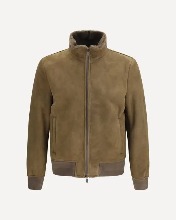 SALVATORE SANTORO High-neck Suede Jacket