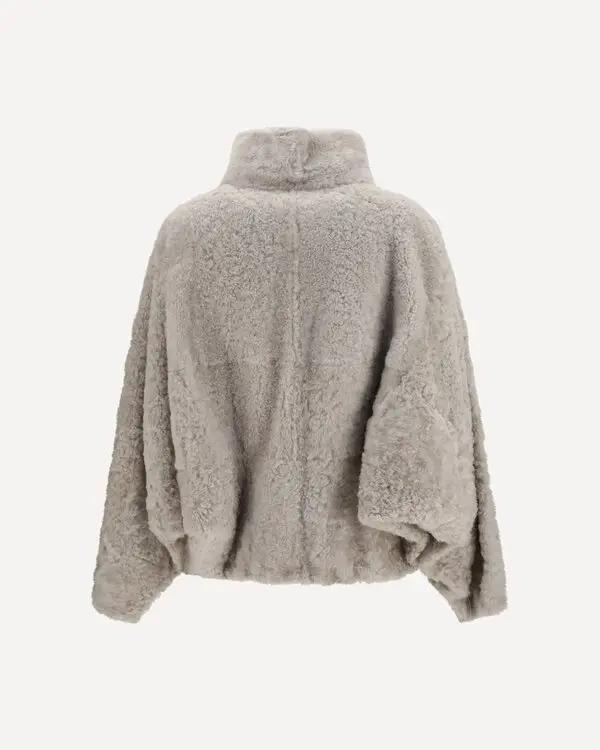 Brunello Cucinelli High-neck Shearling Jacket
