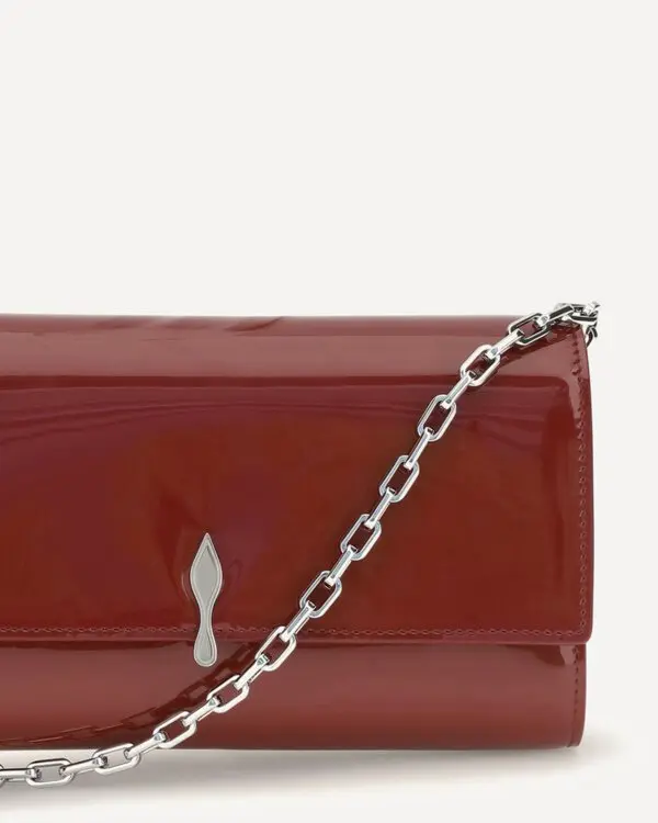 CHRISTIAN LOUBOUTIN Bettina Patent Leather Chain Wallet