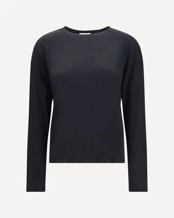 TOTEME Long-leeve Cotton T-hirt - Black