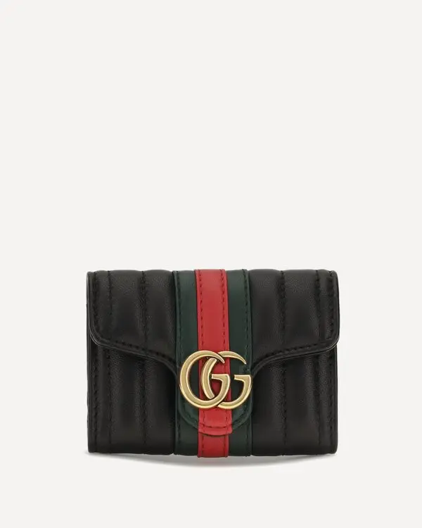 Gucci Marmont Web Gg Wallet - Black
