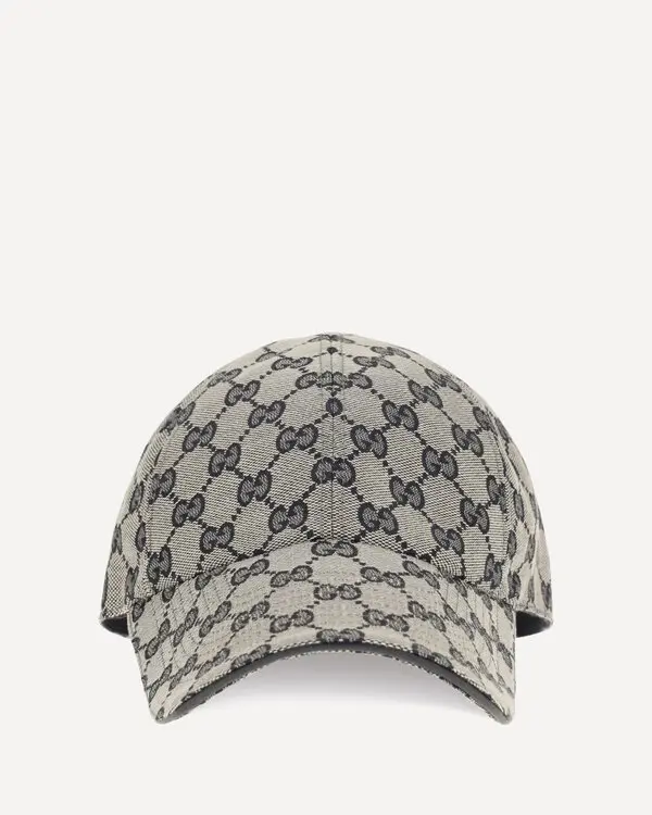 Gucci Gg Cotton Canva Baeball Hat - Grey