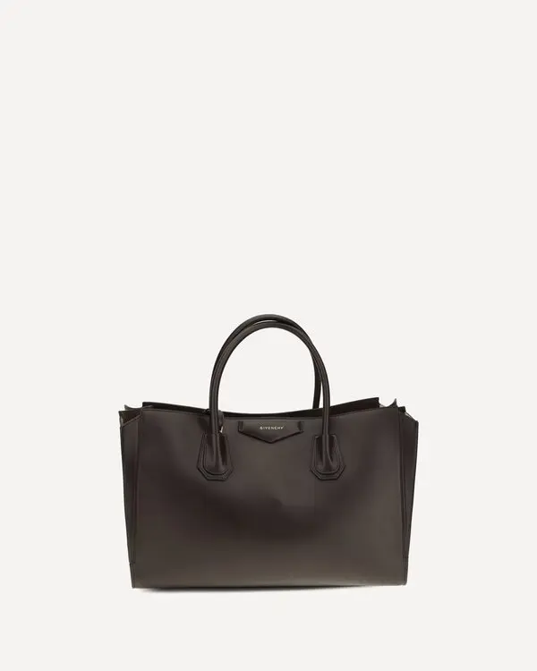 Givenchy Medium Antigona Catchall Glossy Grained Leather Handbag - Brown