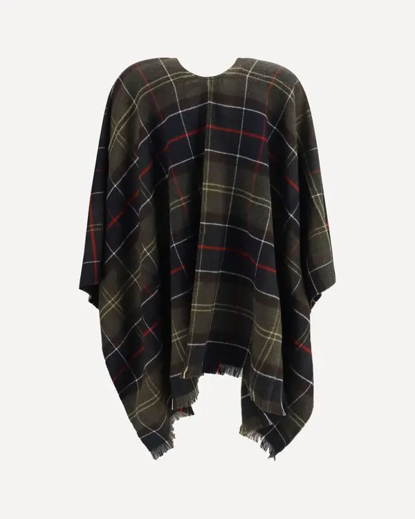 Barbour Staffin Tartan Serape Shawl - Green