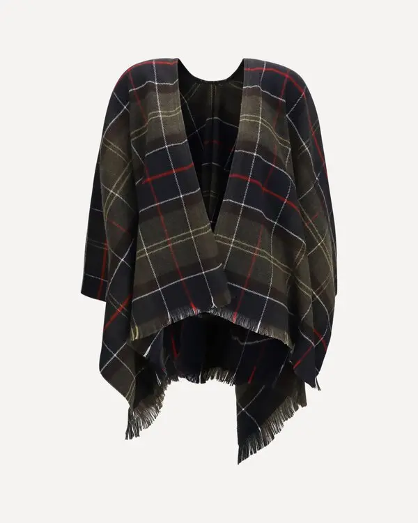 Barbour Staffin Tartan Serape Shawl - Green