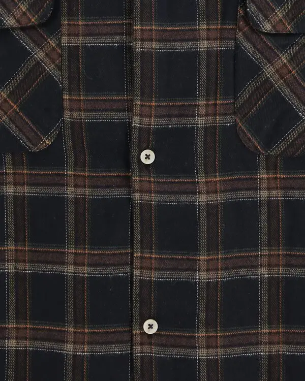 FOUND Raw-cut Fringe Plaid Shirt
