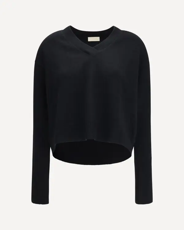 VERYBUSY Cahmere V-neck Weater - Black