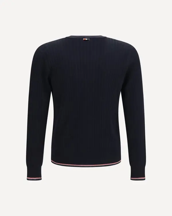 Thom Browne Ribbed Merino Wool Cardigan