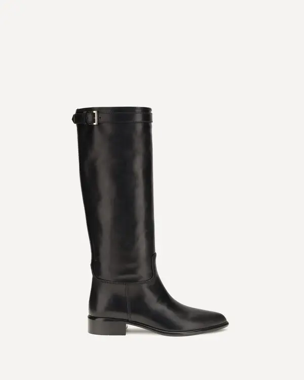 Prada High Leather Boots - Black