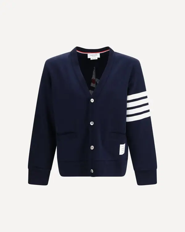 Thom Browne 4-bar Boat Cotton Cardigan