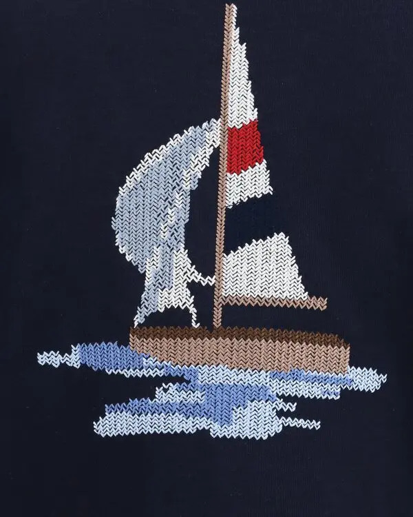 Thom Browne 4-bar Boat Cotton Cardigan