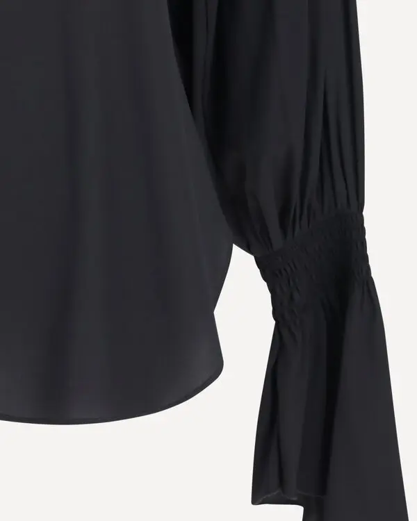 ELLA Silk-blend Shirt With Bell Sleeves