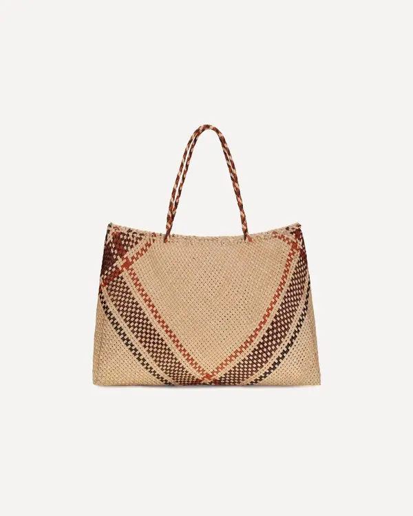 Dragon Diffusion Handwoven Leather Tote Bag - Beige