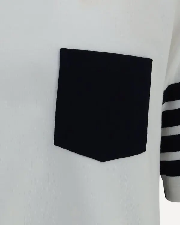 Thom Browne Colorblock T-shirt With 4-bar Detail