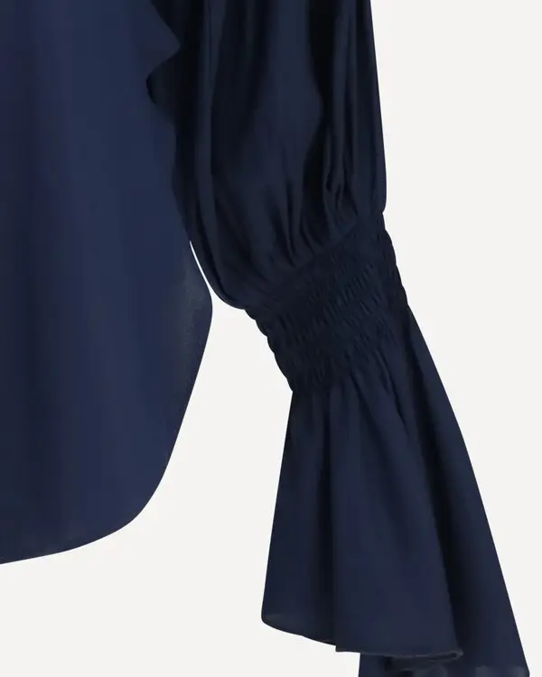ELLA Silk-blend Shirt With Bell Sleeves