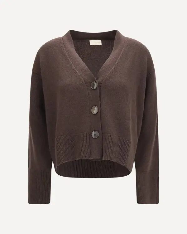 VERYBUSY Cashmere V-neck Buttoned Cardigan Femae - Brown