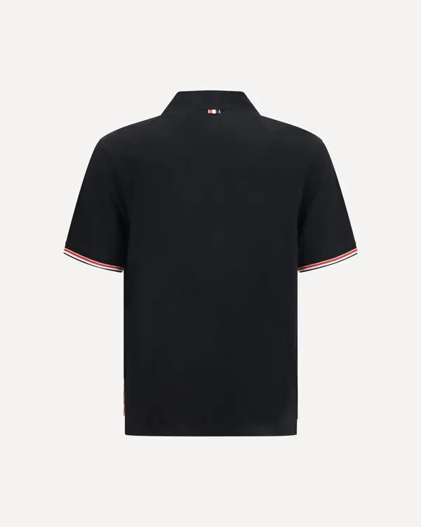 Thom Browne Rwb Striped Short-sleeve Polo