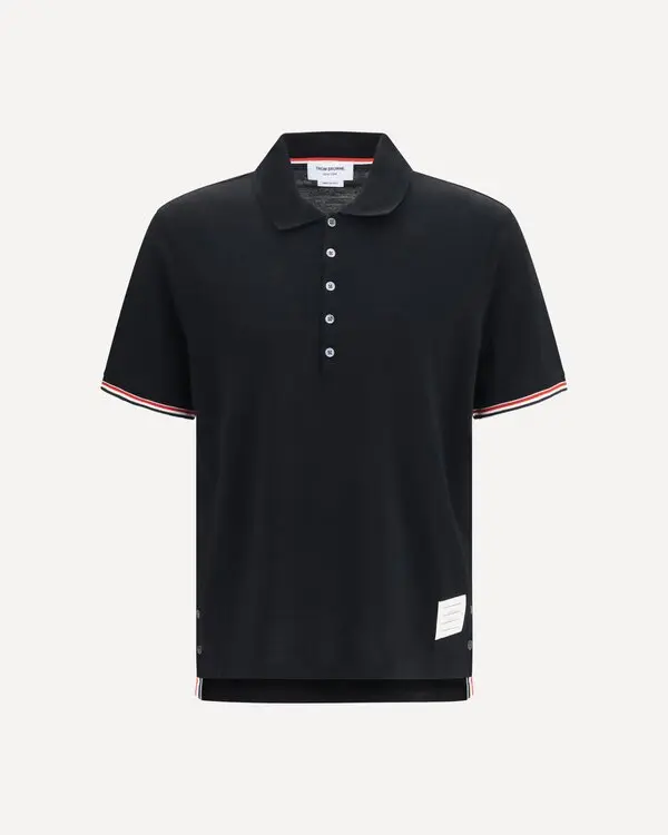 Thom Browne Rwb Striped Short-sleeve Polo