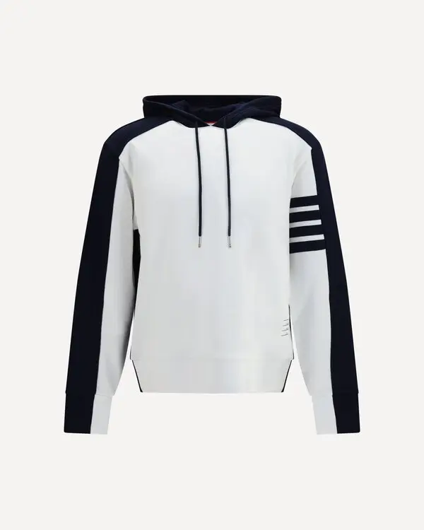 Thom Browne Loopback Colorblock Hooded Sweatshirt