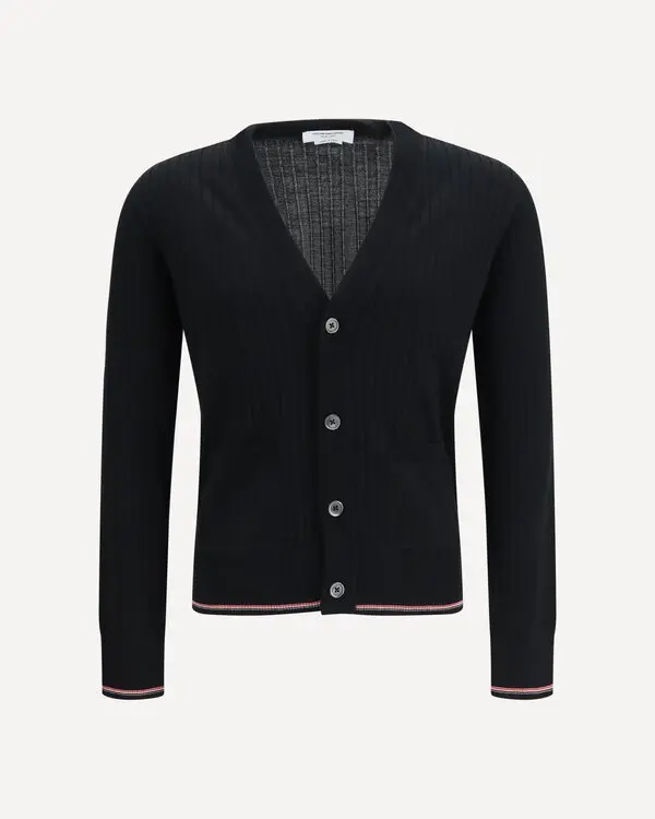 Thom Browne Ribbed Merino Wool Cardigan