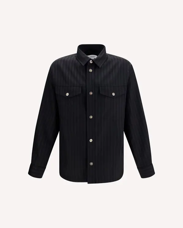 Versace Greca Monogram Jacquard Wool Shirt