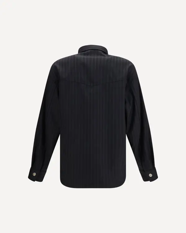 Versace Greca Monogram Jacquard Wool Shirt