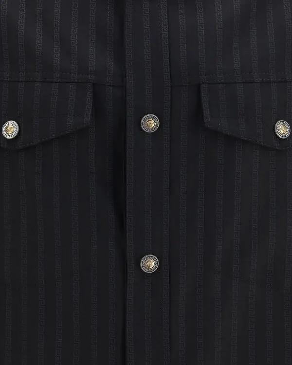 Versace Greca Monogram Jacquard Wool Shirt
