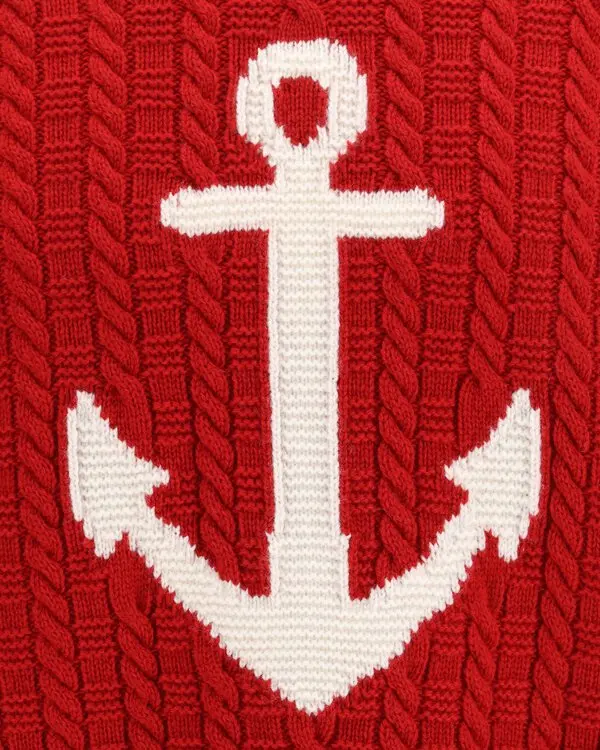 Thom Browne 4-bar Merino Wool Sweater With Anchor Motif