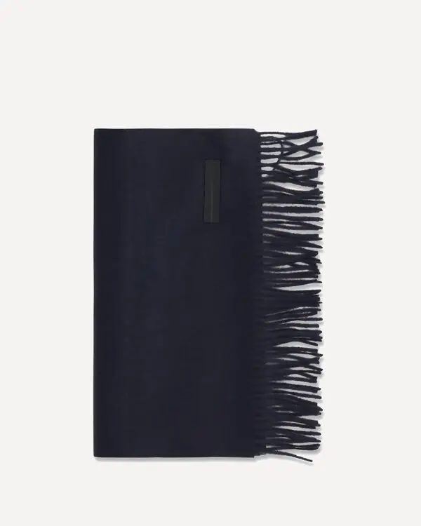 Zegna Oasi Cashmere Fringed Scarf - Black
