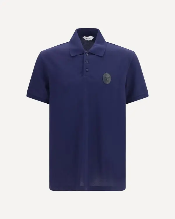 Versace Cotton Piqué Poo With Medusa Patch Mae - Blue