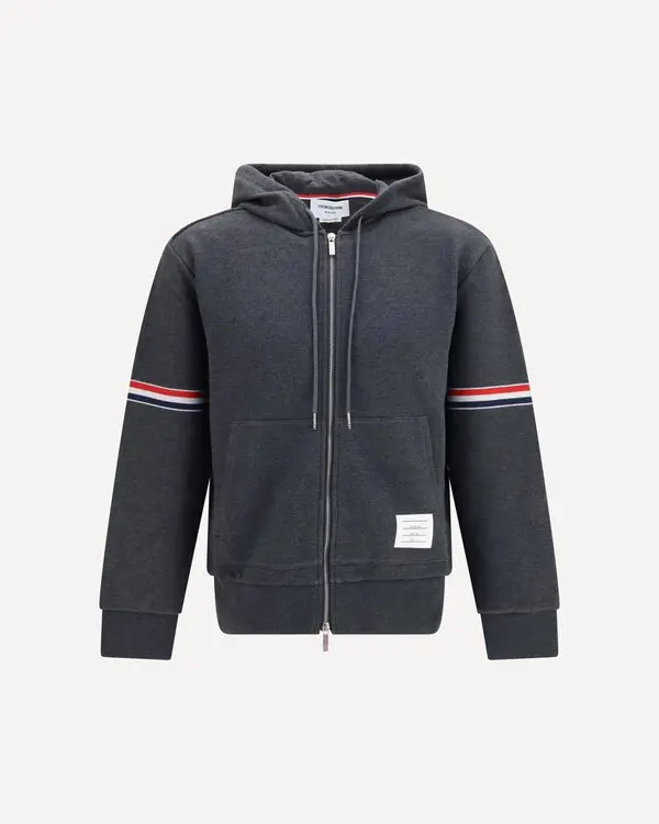 Thom Browne Classic Loopback 4-bar Zip-up Hoodie