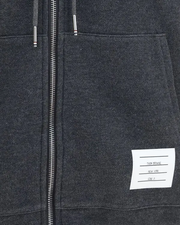 Thom Browne Classic Loopback 4-bar Zip-up Hoodie