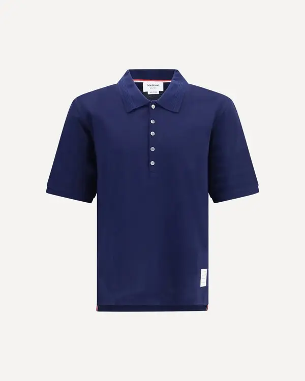 Thom Browne Bar Cotton Jersey Polo