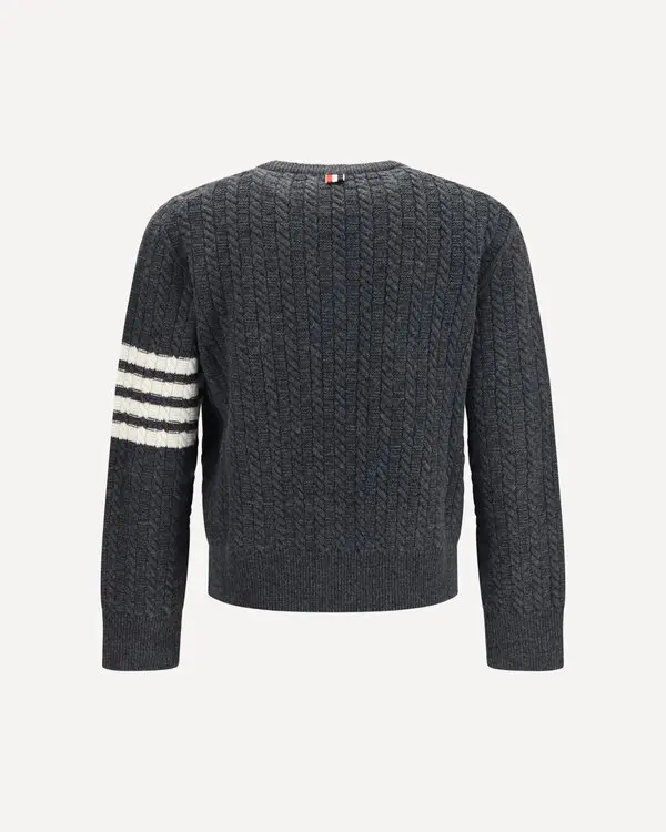 Thom Browne Bar Merino Wool Sweater With Anchor Motif