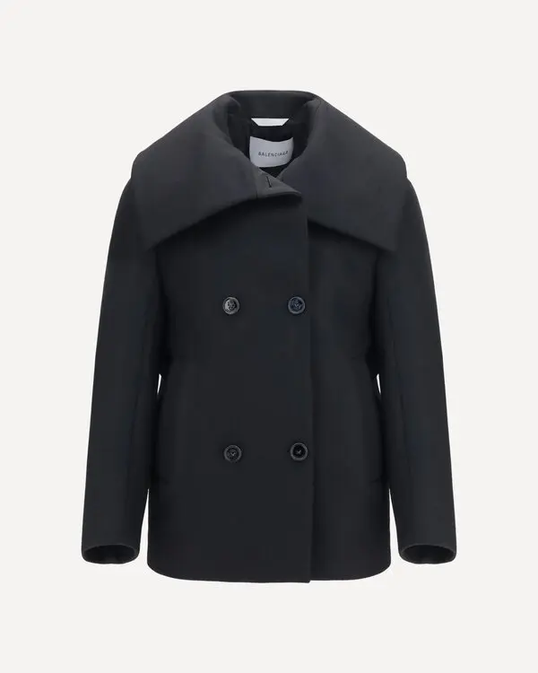 Balenciaga Structured High-neck Peacoat