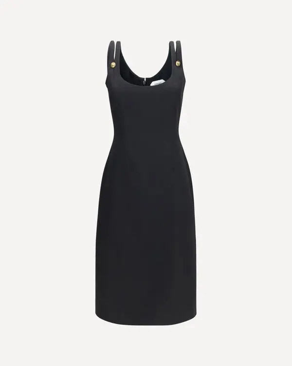 Versace Midi Grain De Poudre Wool Dress