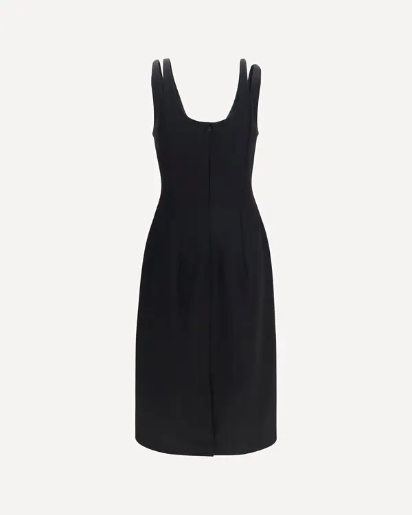 Versace Midi Grain De Poudre Wool Dress