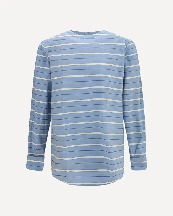 Prada Cotton Shirt With Back Buttons - Light Blue