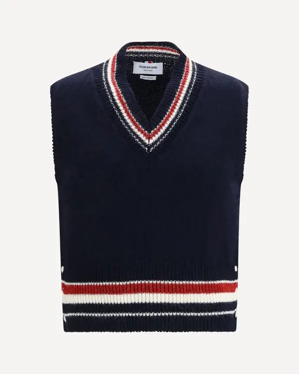 Thom Browne Hector Jersey V-neck Vest