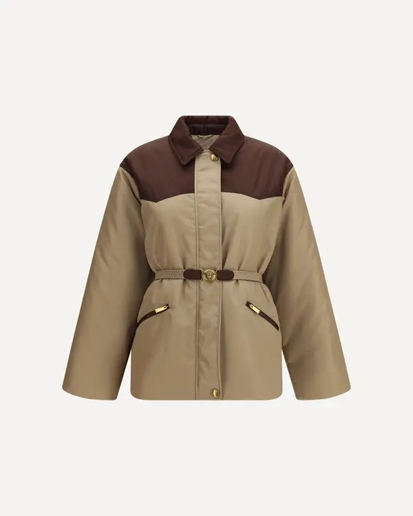 Versace Responsible Jacket In Nylon Twill - Beige