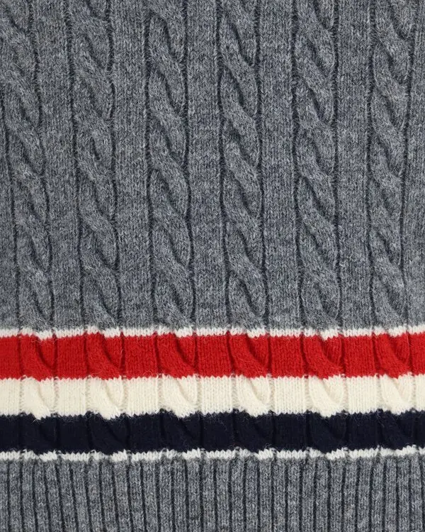 Thom Browne Cable-knit Cricket V-neck Vest
