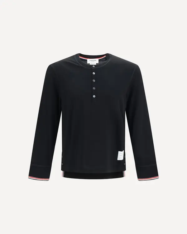 Thom Browne Buttoned Sweater With Rwb Cuffs