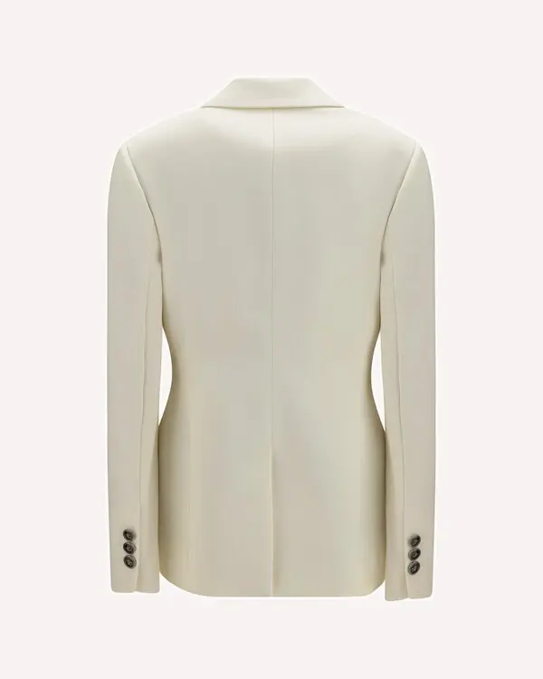 Versace Stretch Wool Blazer With Embroidered Lapels