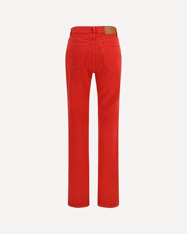 Chloé Cotton Denim Pants - Red