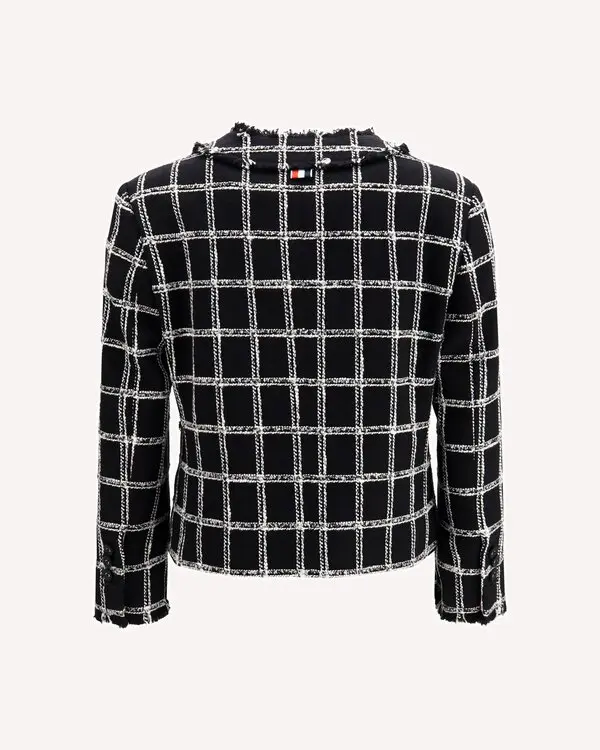 Thom Browne Checked Tweed Cardigan Jacket