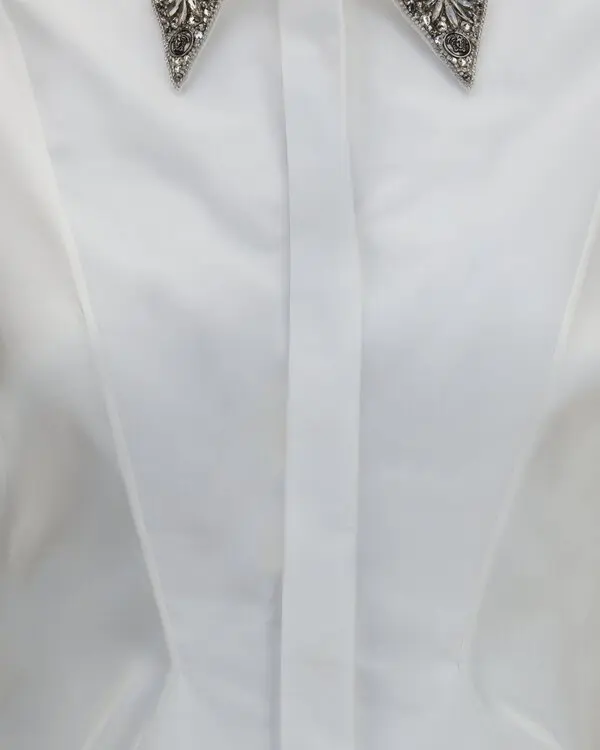 Versace Embroidered Cotton Poplin Shirt