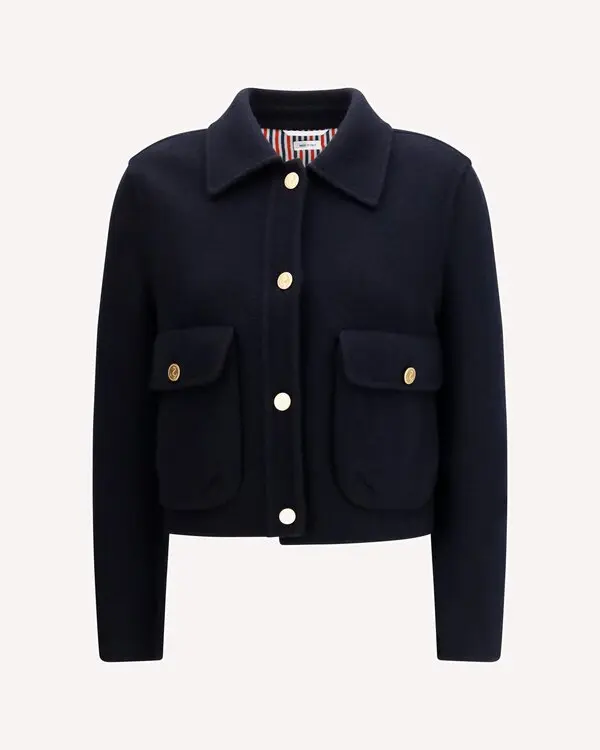 Thom Browne Cropped Virgin Wool Jacket