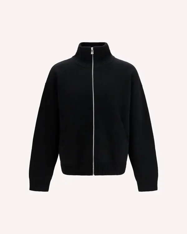 Axel Arigato Core Wool Zip-up Sweater Ale - Black