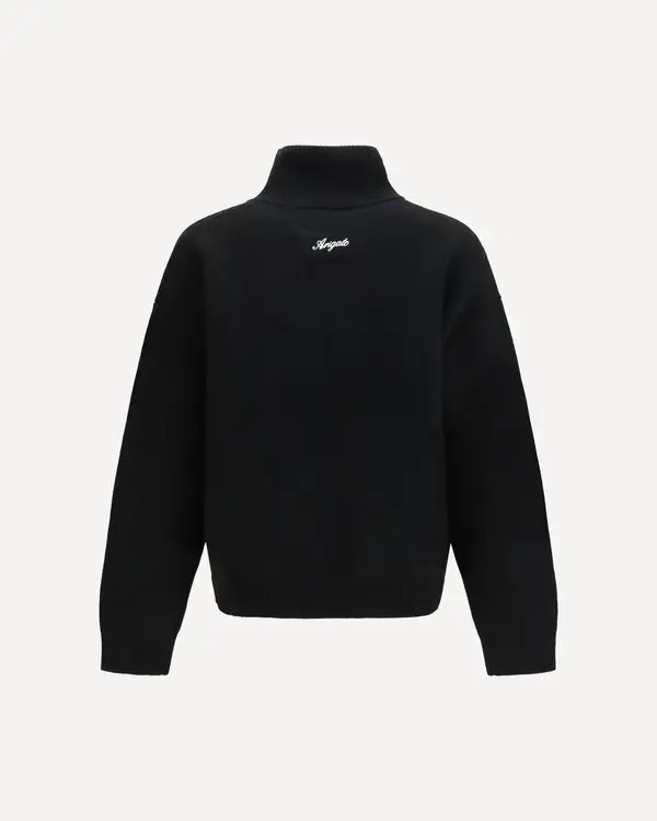 Axel Arigato Core Wool Zip-up Sweater Ale - Black