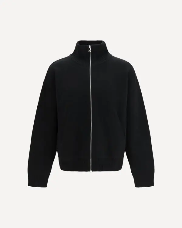 Axel Arigato Core Wool Zip-up Sweater Ale - Black